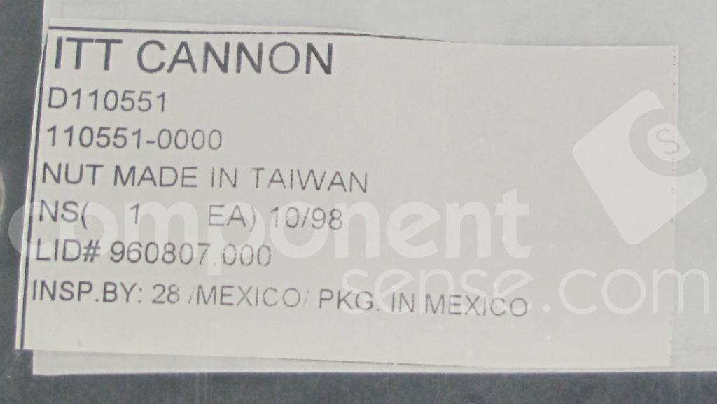 D110551 ITT Cannon (All Div) | Component Sense