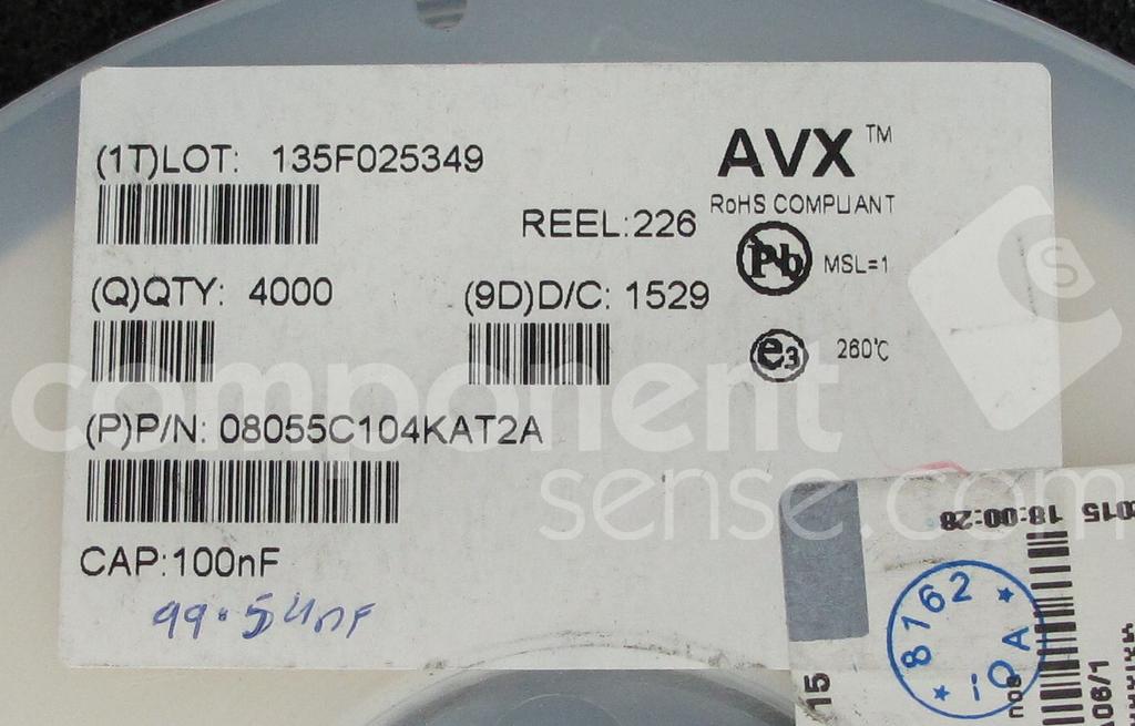08055C104KAT2A AVX Kyocera Corporation, AVX Corporation, Unknown ...