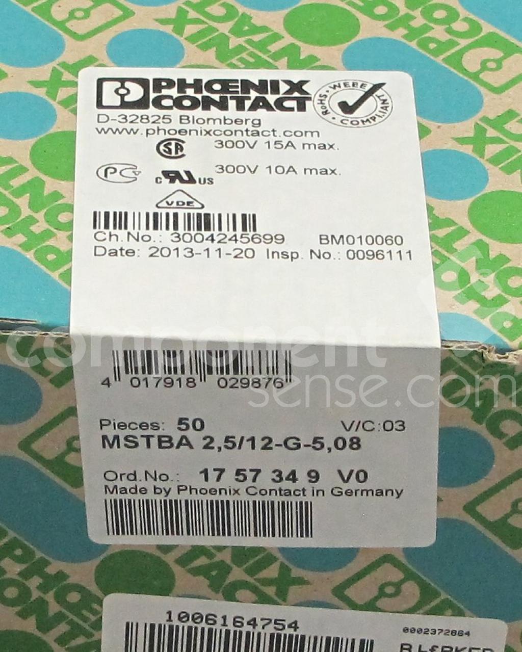 MSTBA 2,5/12-G-5,08 Phoenix Contact | Component Sense