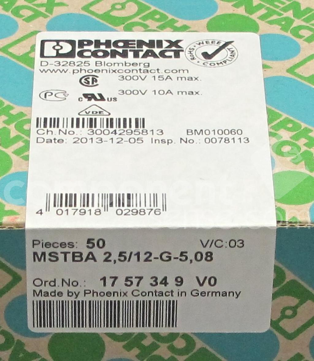 MSTBA 2,5/12-G-5,08 Phoenix Contact | Component Sense