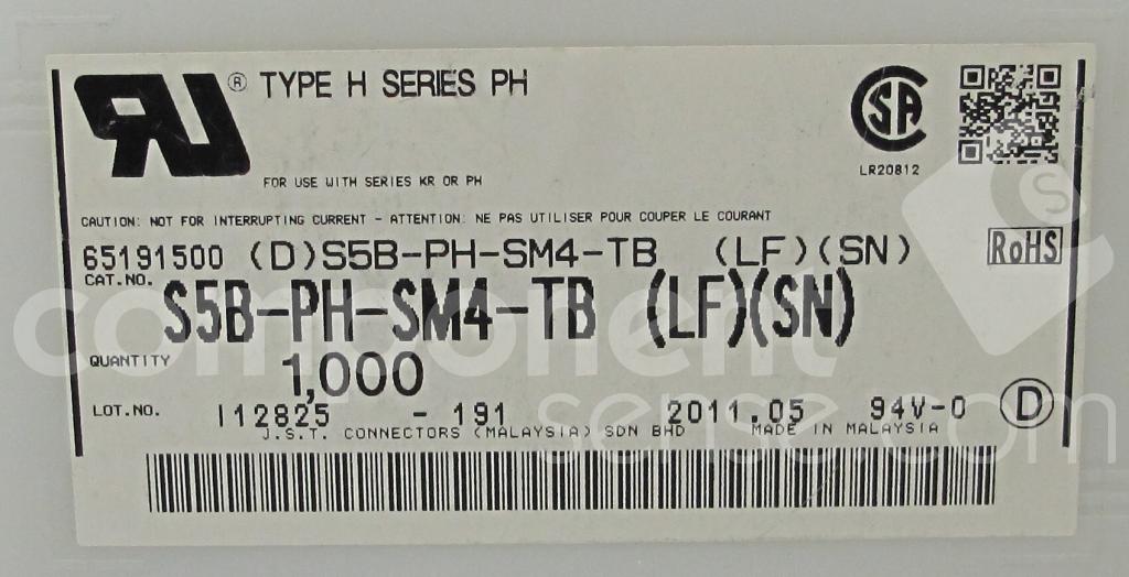 S5B-PH-SM4-TB(LF)(SN) JST Mfg. Co., Ltd. | Component Sense