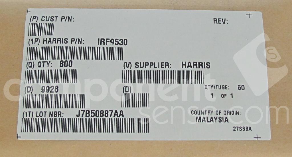 IRF9530 Harris Corporation (Intersil), Intersil | Component Sense