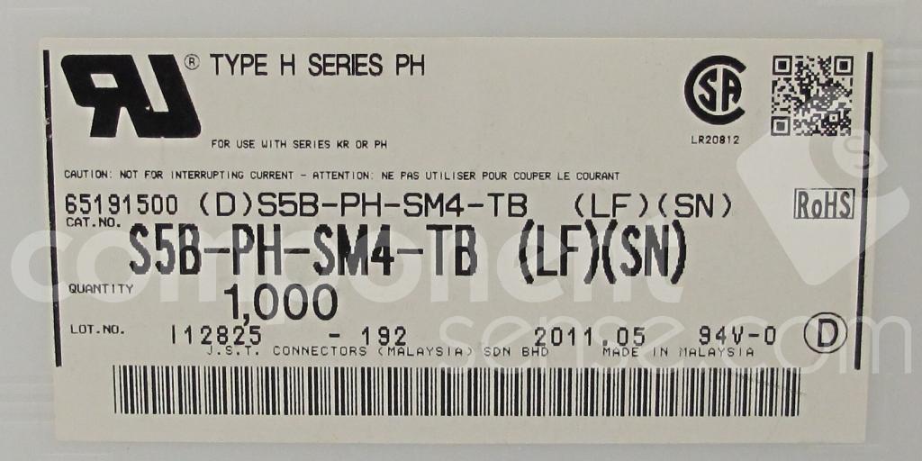 S5B-PH-SM4-TB(LF)(SN) JST Mfg. Co., Ltd. | Component Sense