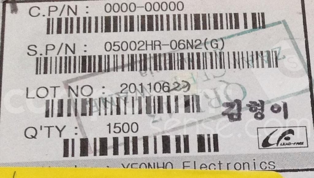 05002HR-06N2(G) Yeonho Electronics | Component Sense