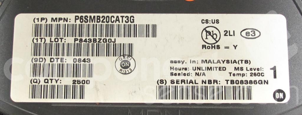 P6SMB20CAT3G ON Semiconductor | Component Sense