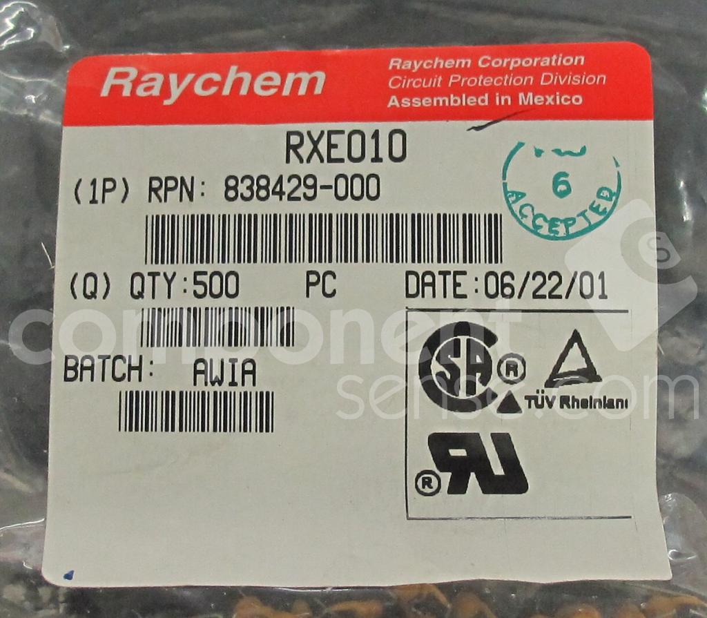RXE010 Tyco Electronics, Raychem [Polyswitch] (Tyco Div) | Component Sense
