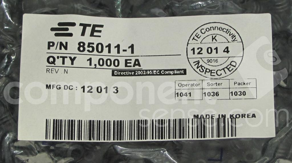 85011-1 AMP Incorporated (Tyco Div) | Component Sense