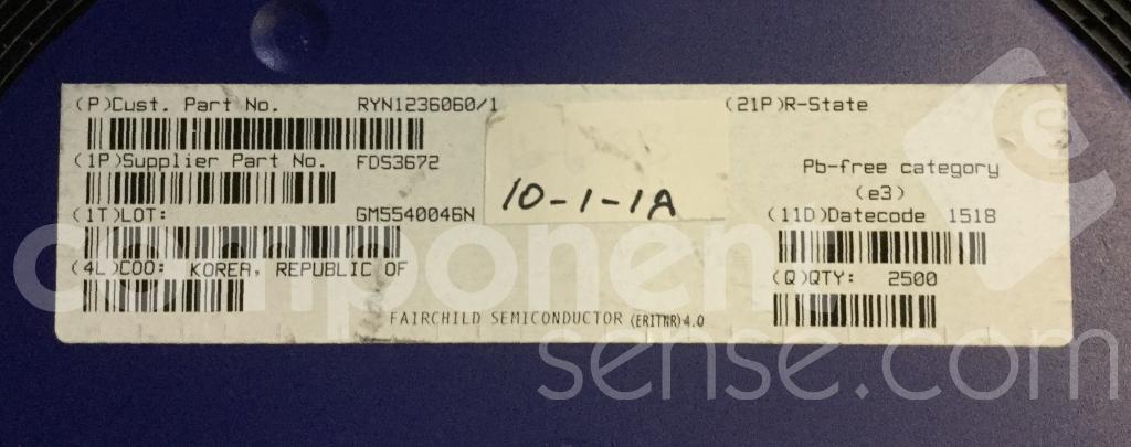 FDS3672 Fairchild Semiconductor | Component Sense