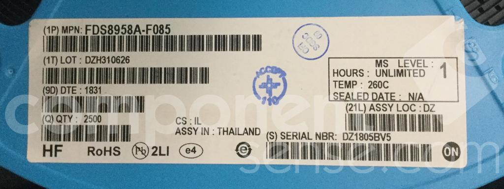 FDS8958A-F085 ON Semiconductor | Component Sense