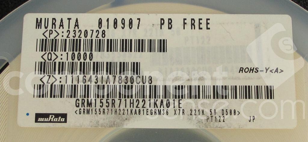 GRM155R71H221KA01E Murata | Component Sense