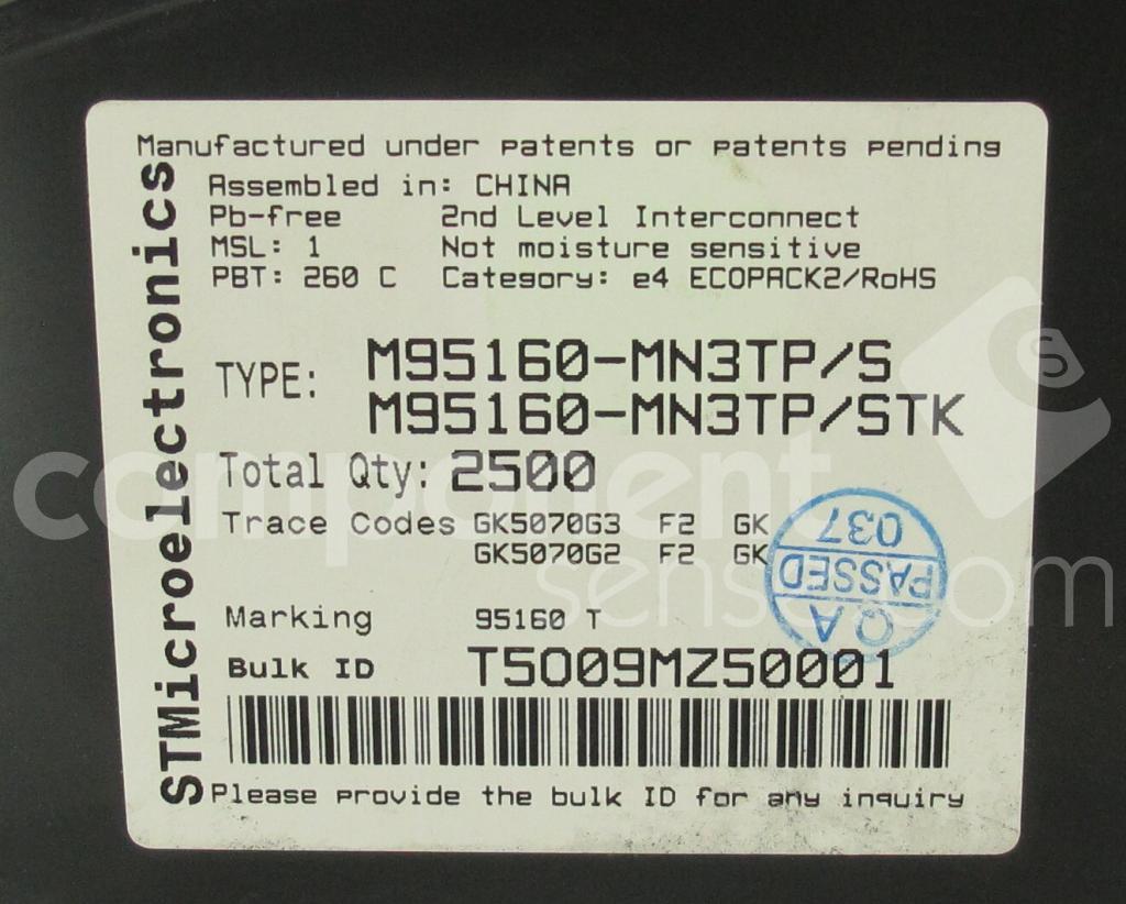 M95160- MN3TP/S STMicroelectronics | Component Sense