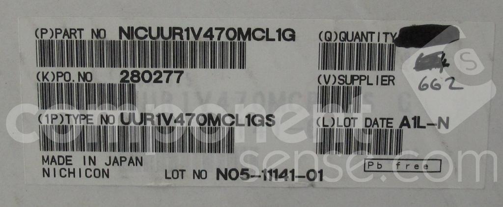 UUR1V470MCL1GS Nichicon Corp | Component Sense