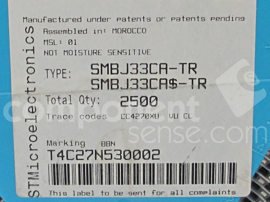 SMBJ33CA-TR STMicroelectronics | Component Sense