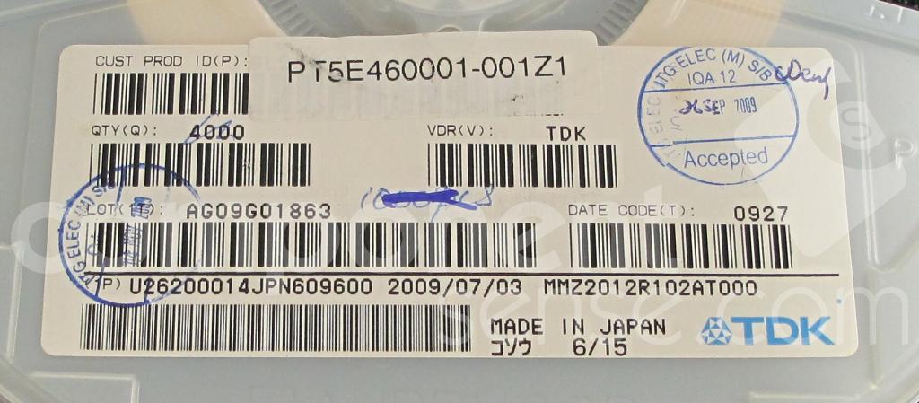 MMZ2012R102AT000 TDK | Component Sense