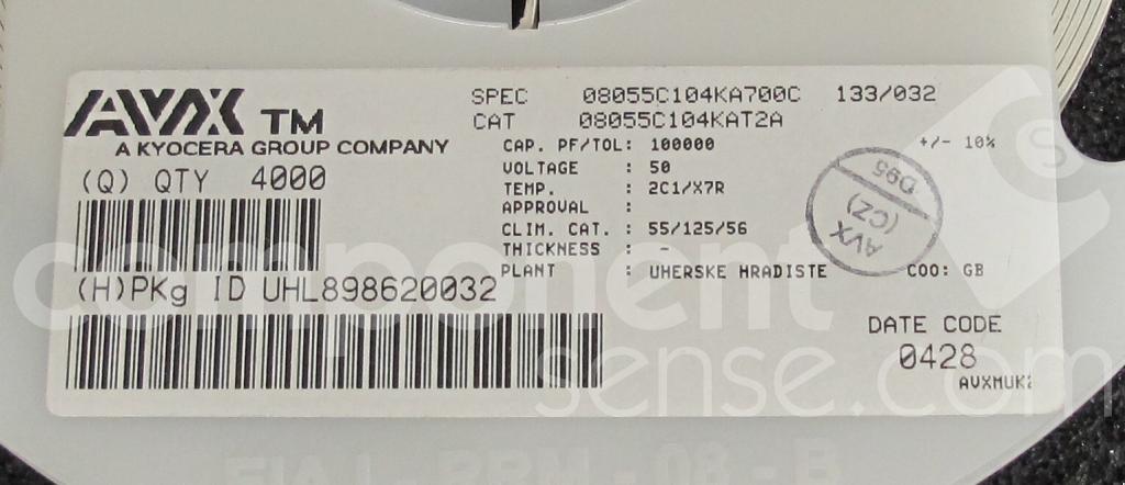 08055C104KAT2A AVX Kyocera Corporation, AVX Corporation, Unknown ...