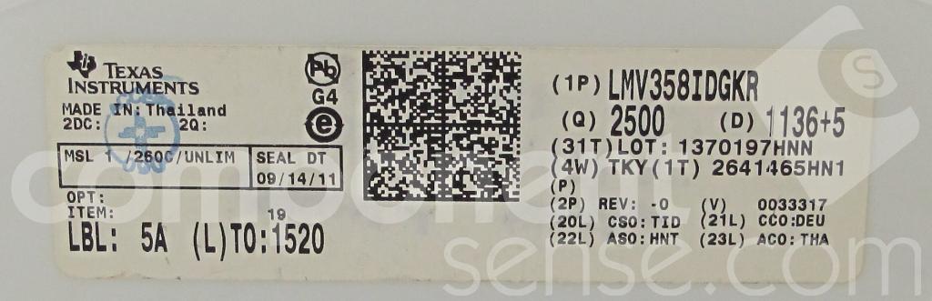 LMV358IDGKR Texas Instruments | Component Sense