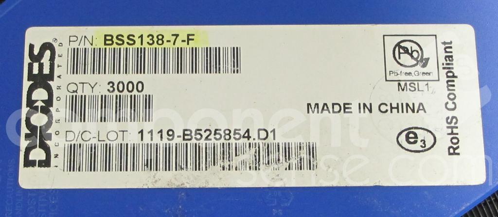 BSS138-7-F Diodes, Inc., Unknown | Component Sense