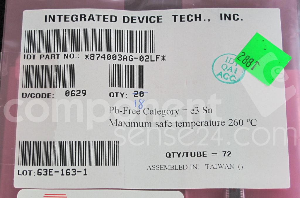 ICS874003AGI-02LF Integrated Circuit Systems [ICS] | Component Sense