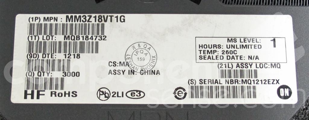 MM3Z18VT1G ON Semiconductor | Component Sense
