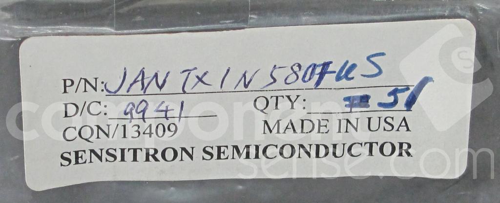 JANTX1N5807US Sensitron Semiconductor | Component Sense